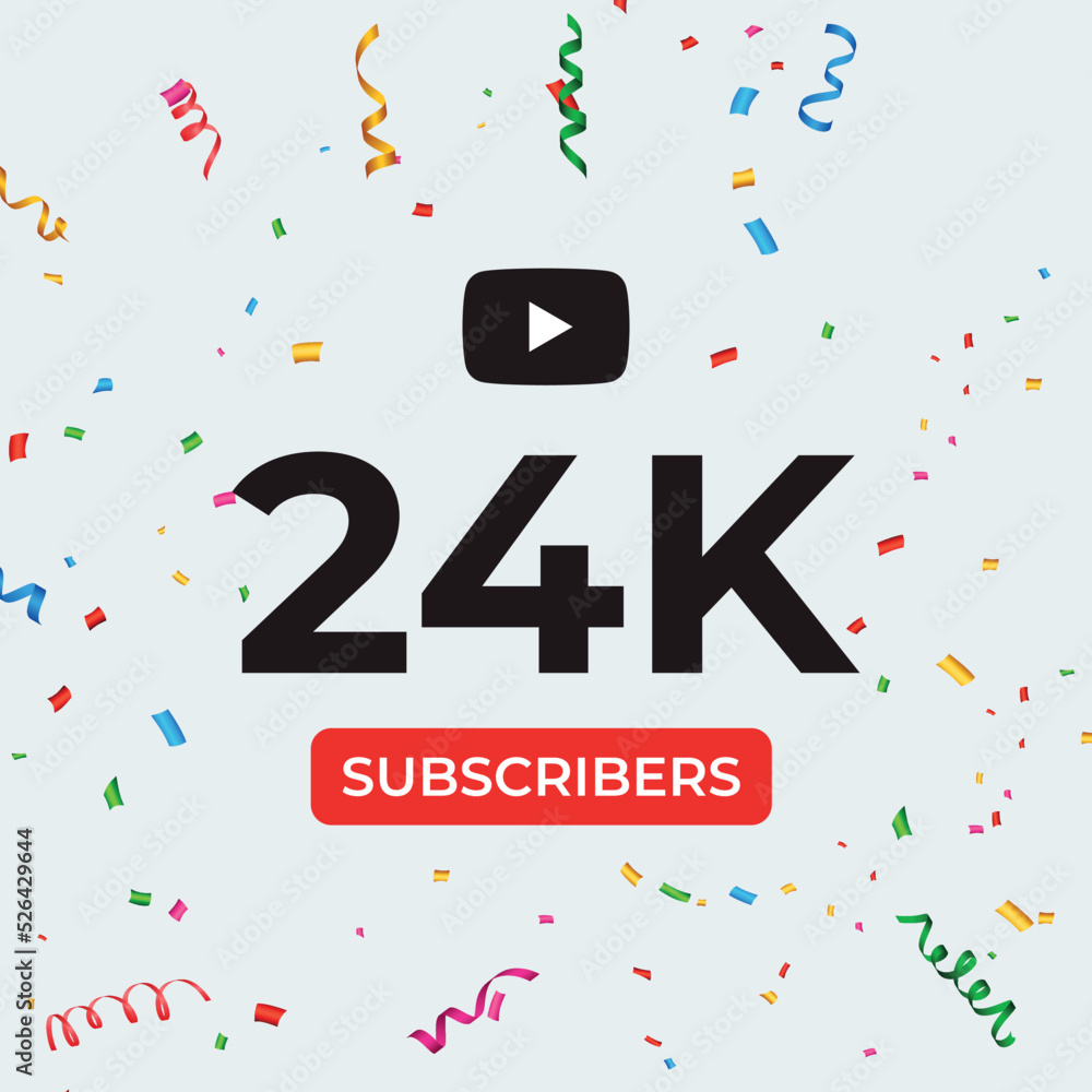 Thank you 24k or 24 thousand subscribers celebration template. Premium ...