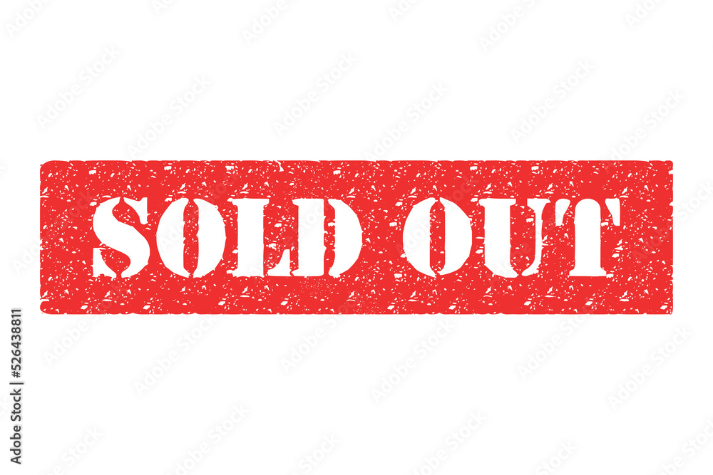 Sold out stamp symbol, label sticker sign button, text banner vector ...