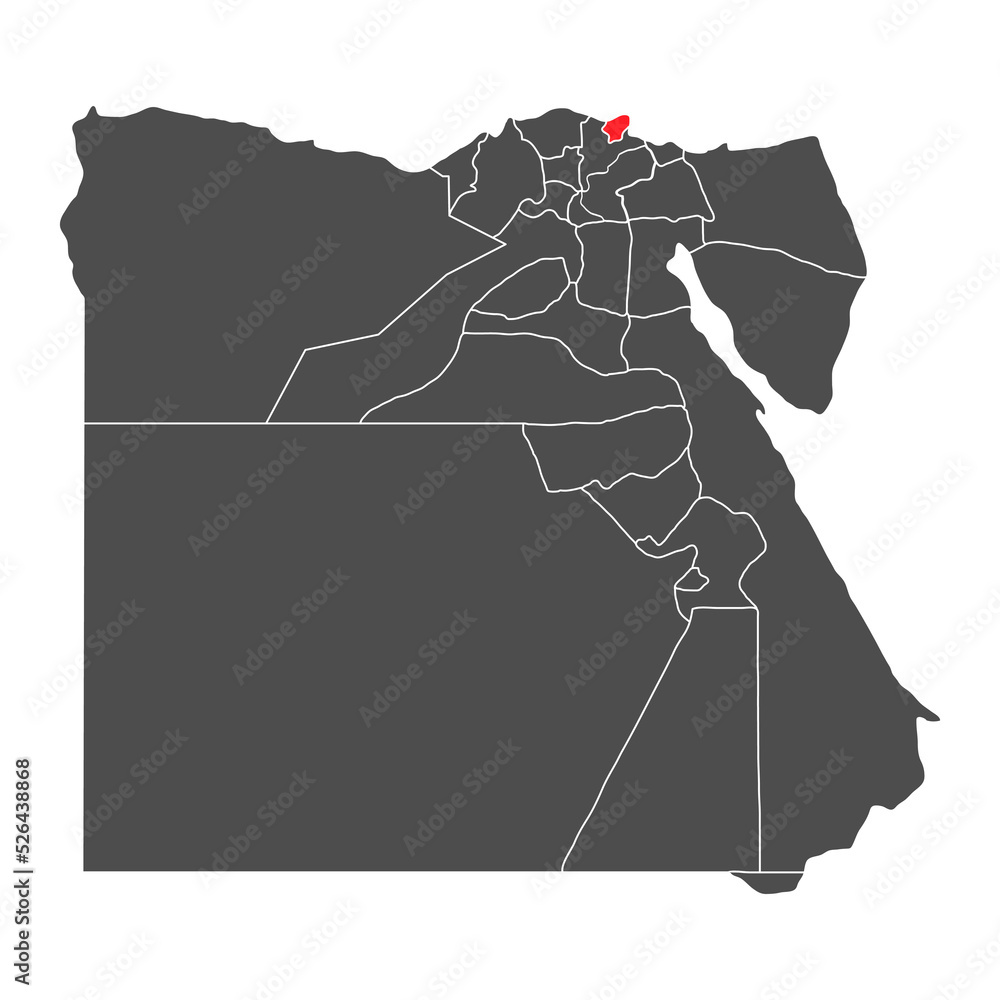 Egypt high detailed map Damietta, geography graphic country, africa ...
