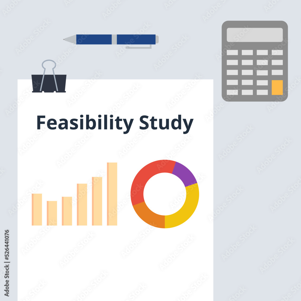 Feasibility study vector. Business and strategy plan documents. Stock ...