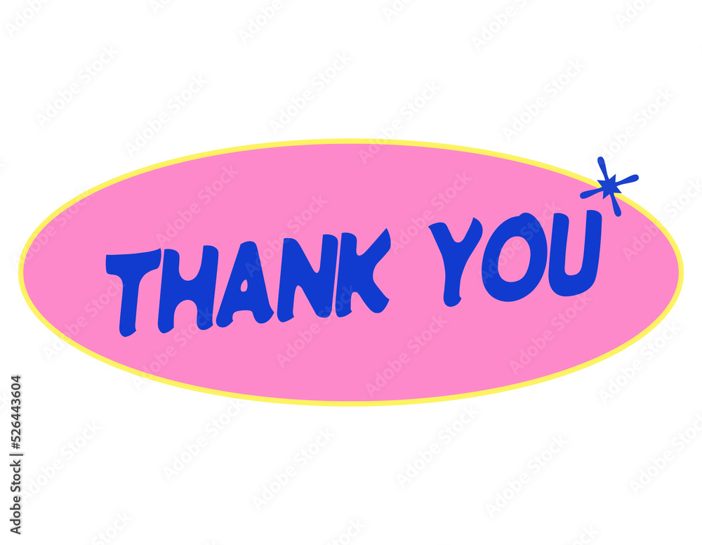 Motivational Stickers about Thank You. Letters Quotes with deep blue ...