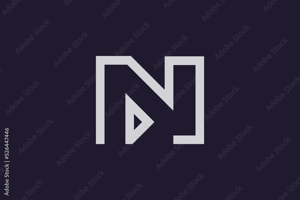 Vecteur Stock A minimal design for the DN logo. The letter ND is shown ...