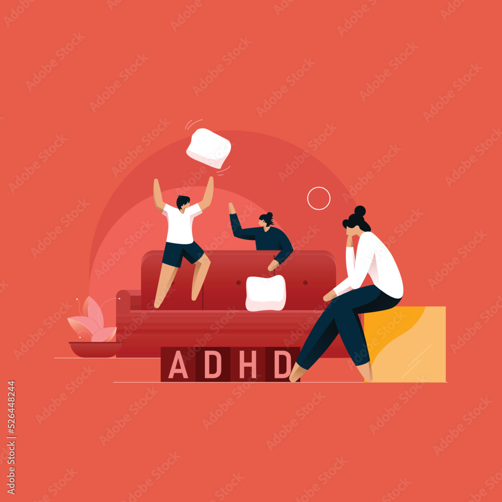 Attention Deficit Hyperactivity Disorder ADHD, Stressed Psychotherapist ...