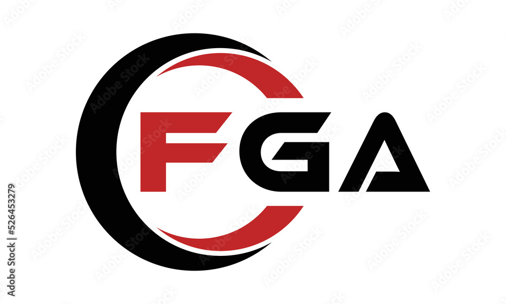 FGA three letter swoosh logo design vector template | monogram logo ...