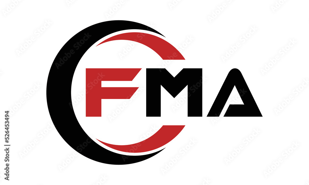 FMA three letter swoosh logo design vector template | monogram logo ...