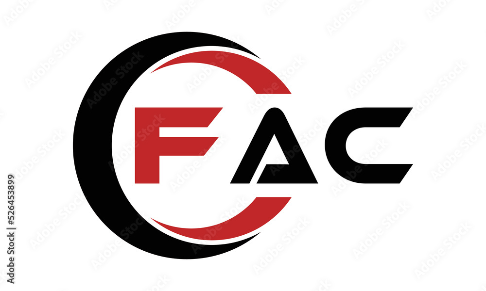 FAC three letter swoosh logo design vector template | monogram logo ...