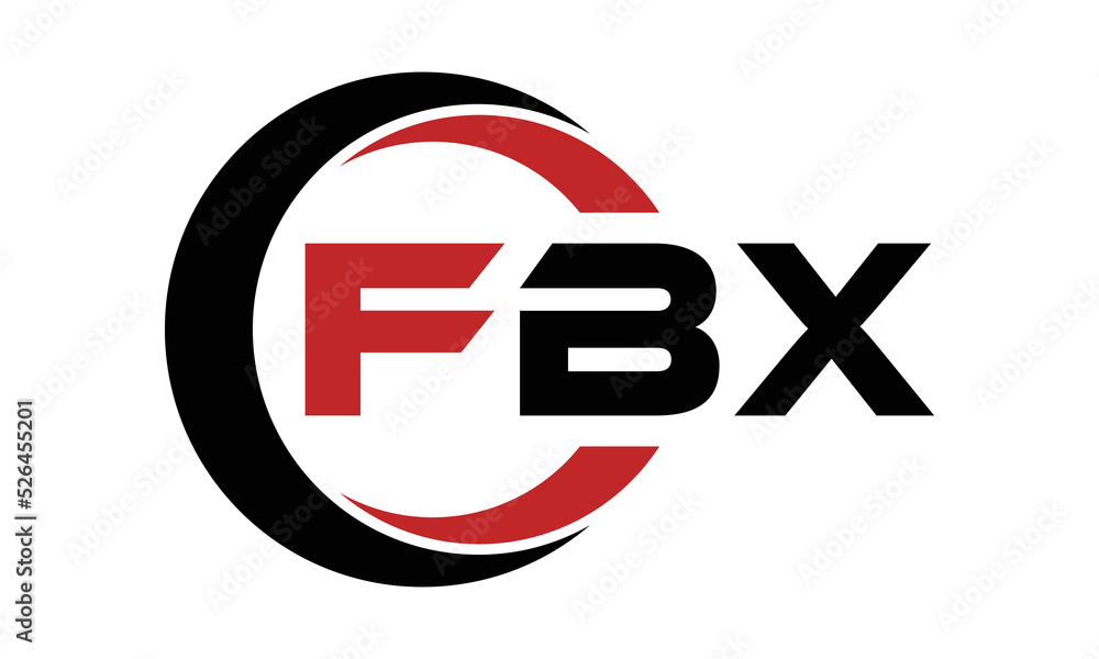 FBX three letter swoosh logo design vector template | monogram logo ...