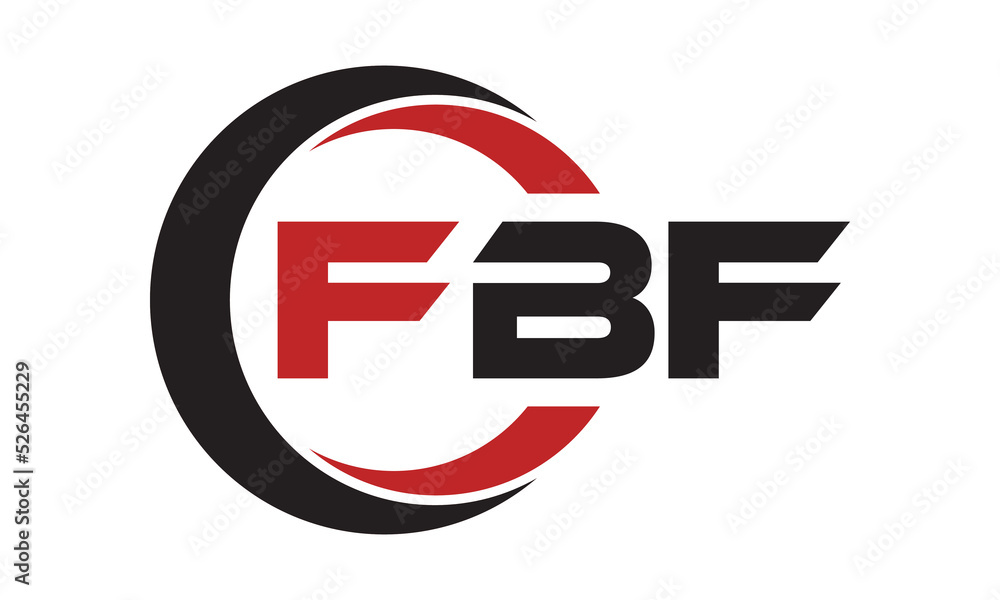 FBF three letter swoosh logo design vector template | monogram logo ...
