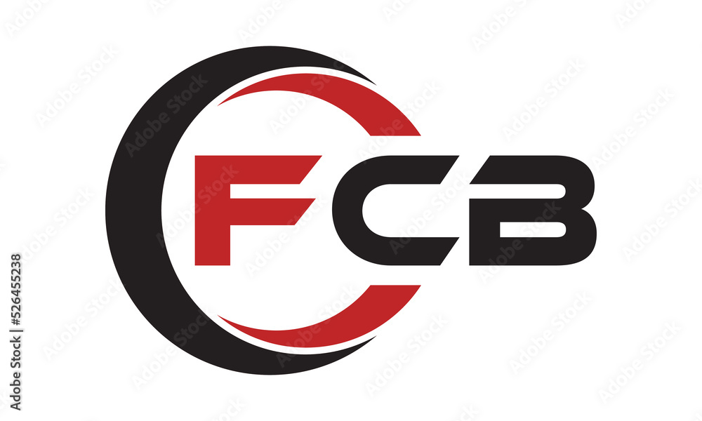 FCB three letter swoosh logo design vector template | monogram logo ...