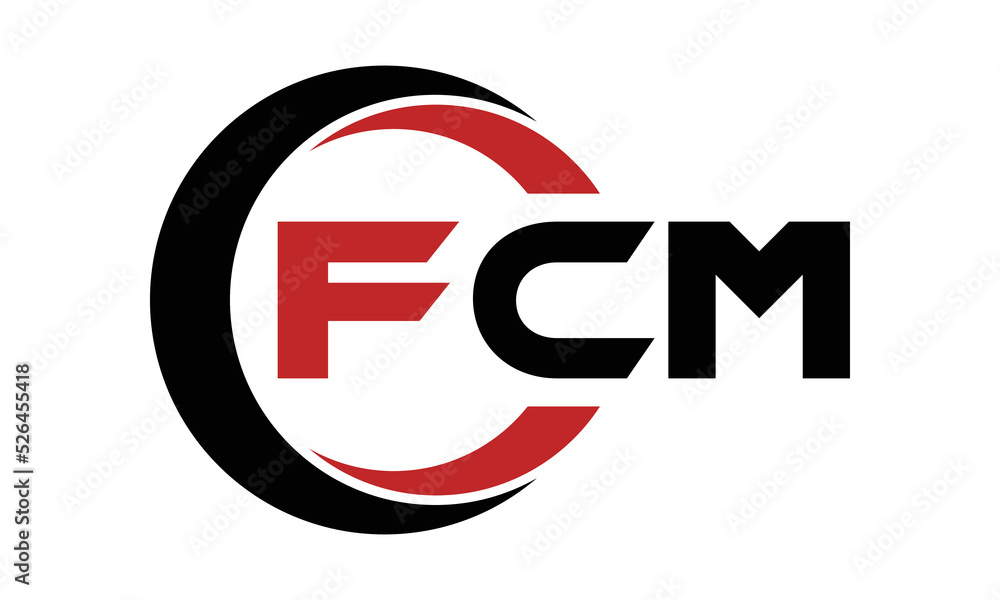 FCM three letter swoosh logo design vector template | monogram logo ...