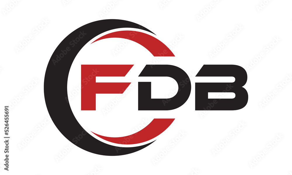 FDB three letter swoosh logo design vector template | monogram logo ...