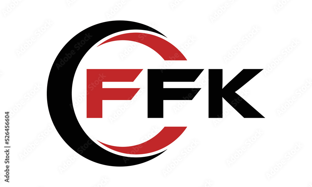 FFK three letter swoosh logo design vector template | monogram logo ...