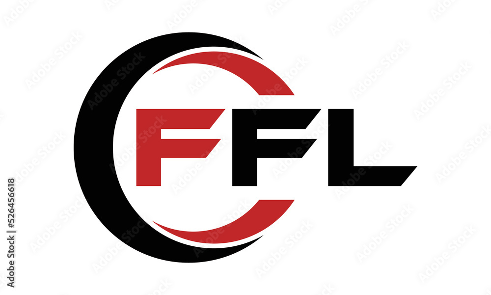 FFL three letter swoosh logo design vector template | monogram logo ...