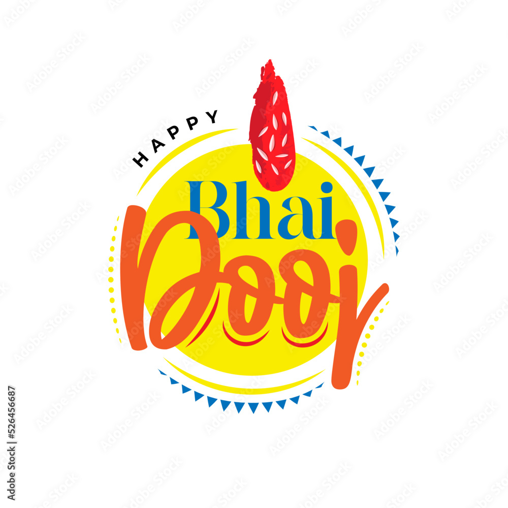 Happy Bhai Dooj Sticker, Label Design Template, Bhai Tika, Indian ...