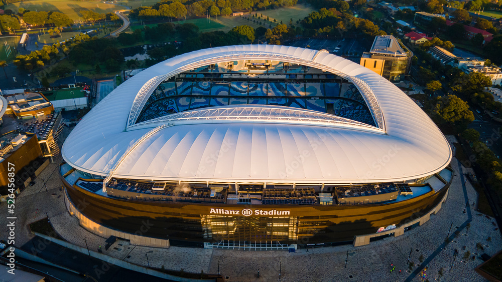 Aerial view of Sydney Football Stadium in Moore Park, Sydney NSW during ...