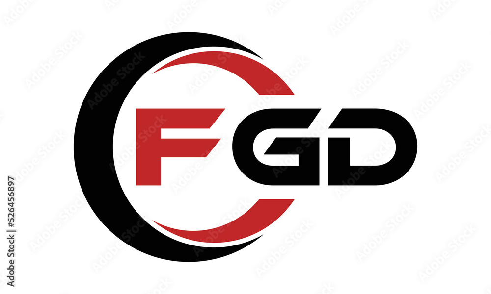 Vetor de FGD three letter swoosh logo design vector template | monogram ...
