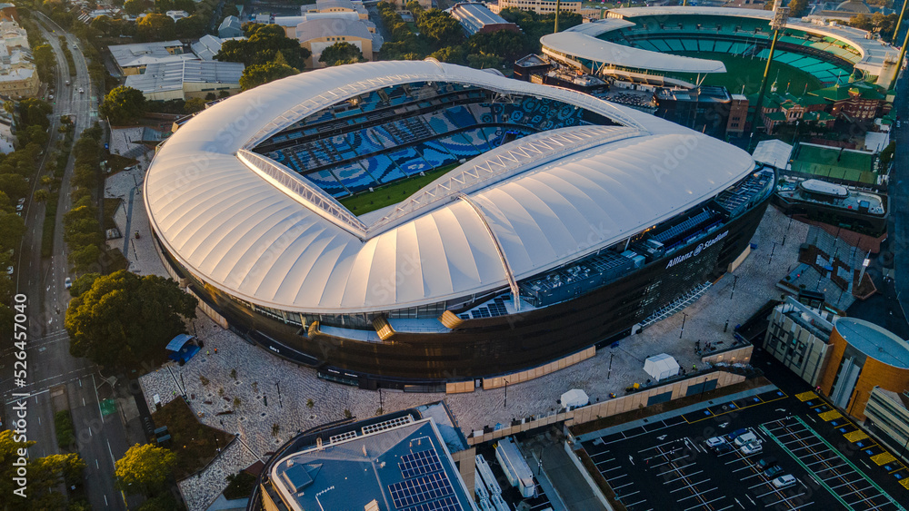 Aerial view of Sydney Football Stadium in Moore Park, Sydney NSW during ...
