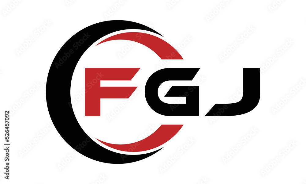 FGJ three letter swoosh logo design vector template | monogram logo ...
