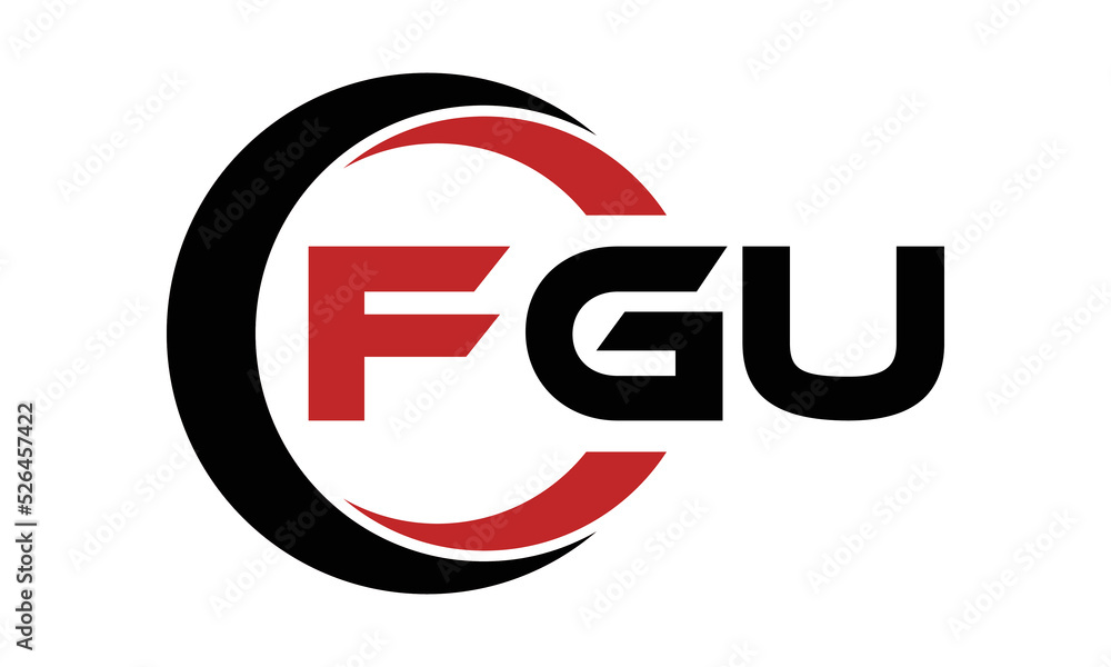FGU three letter swoosh logo design vector template | monogram logo ...