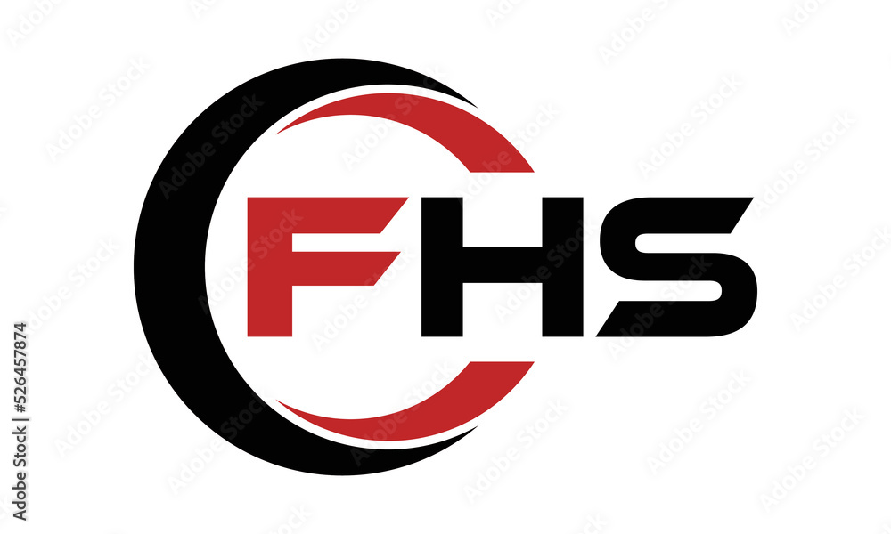 FHS three letter swoosh logo design vector template | monogram logo ...