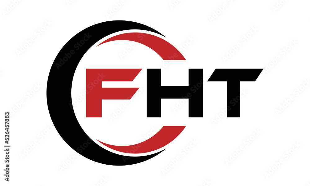 FHT three letter swoosh logo design vector template | monogram logo ...