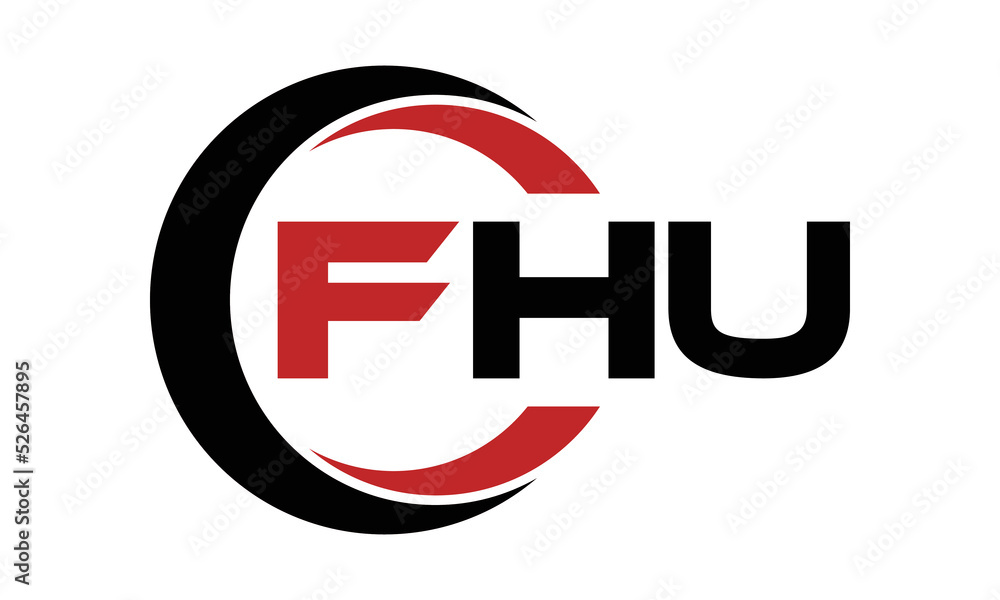 FHU three letter swoosh logo design vector template | monogram logo ...