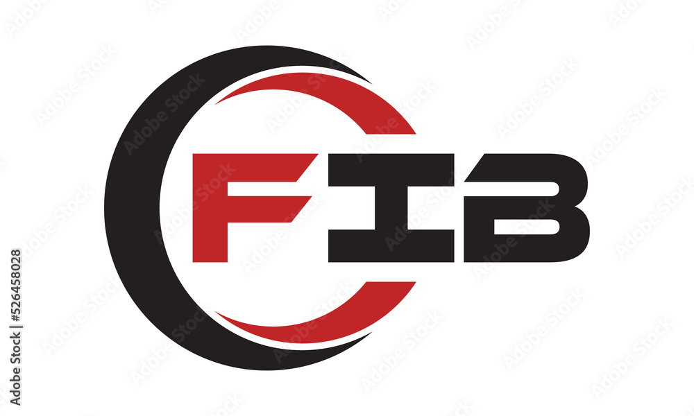 FIB three letter swoosh logo design vector template | monogram logo ...