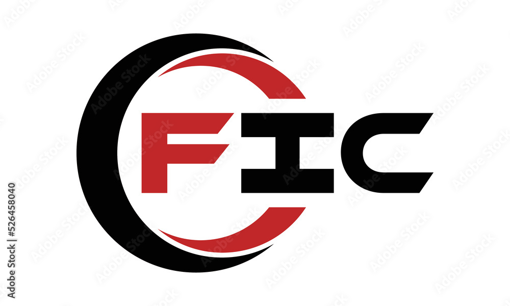 FIC three letter swoosh logo design vector template | monogram logo ...