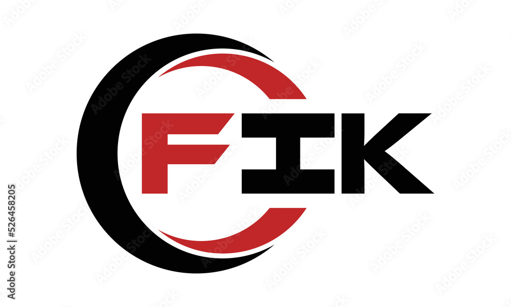 FIK three letter swoosh logo design vector template | monogram logo ...