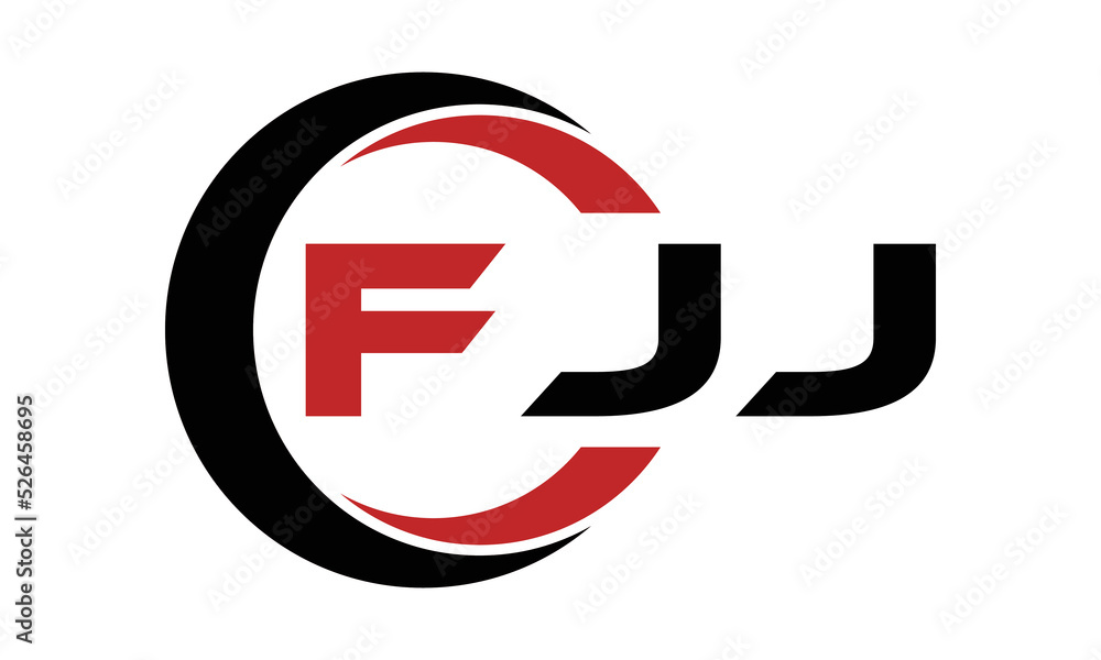 FJJ three letter swoosh logo design vector template | monogram logo ...