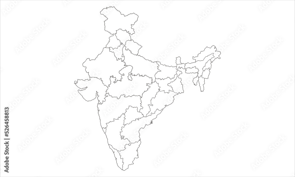white background of India map with line art design Stock Vector | Adobe ...