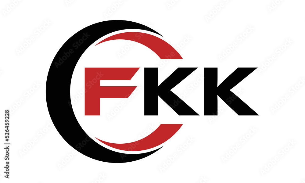 FKK three letter swoosh logo design vector template | monogram logo ...