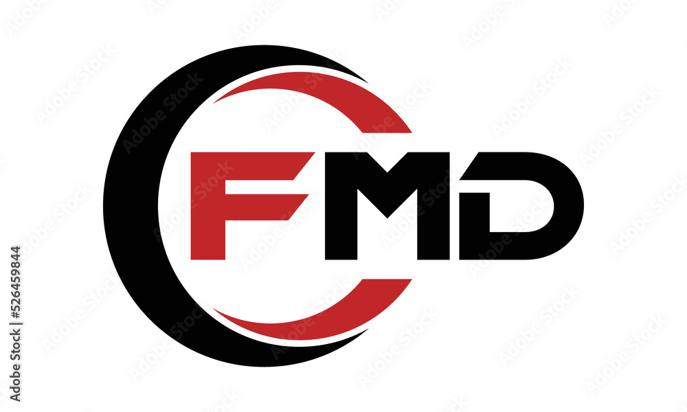 FMD three letter swoosh logo design vector template | monogram logo ...