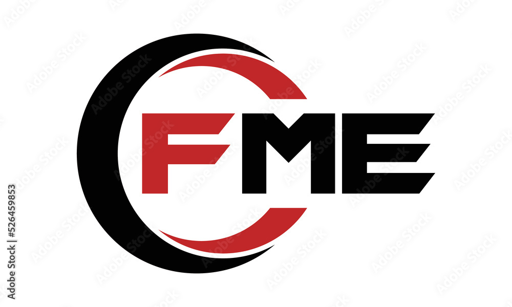 FME three letter swoosh logo design vector template | monogram logo ...