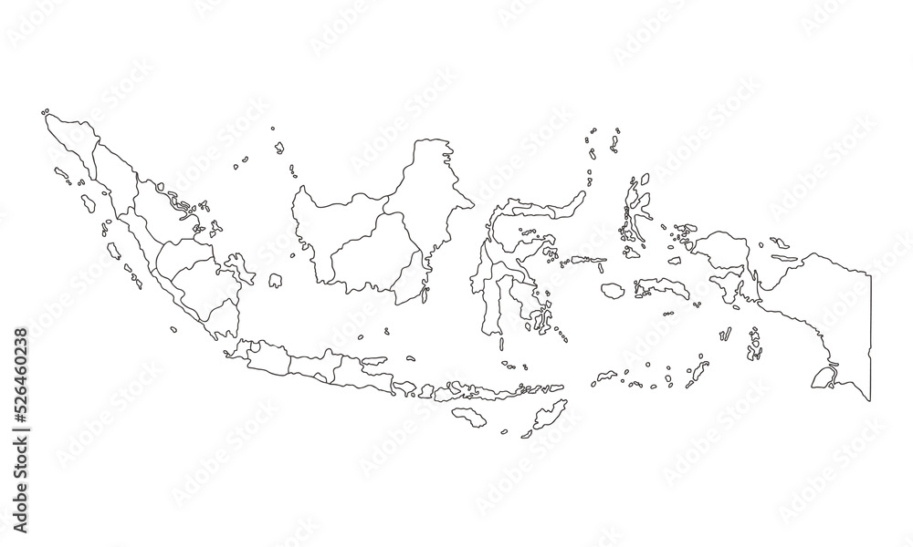 white background of Indonesia map with line art design Stock Vector ...