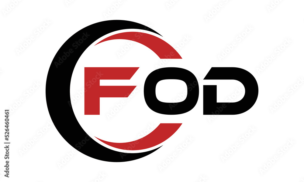 FOD three letter swoosh logo design vector template | monogram logo ...