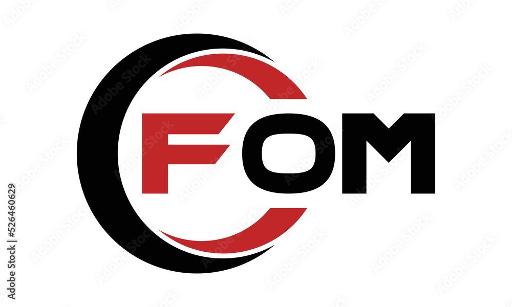 FOM three letter swoosh logo design vector template | monogram logo ...