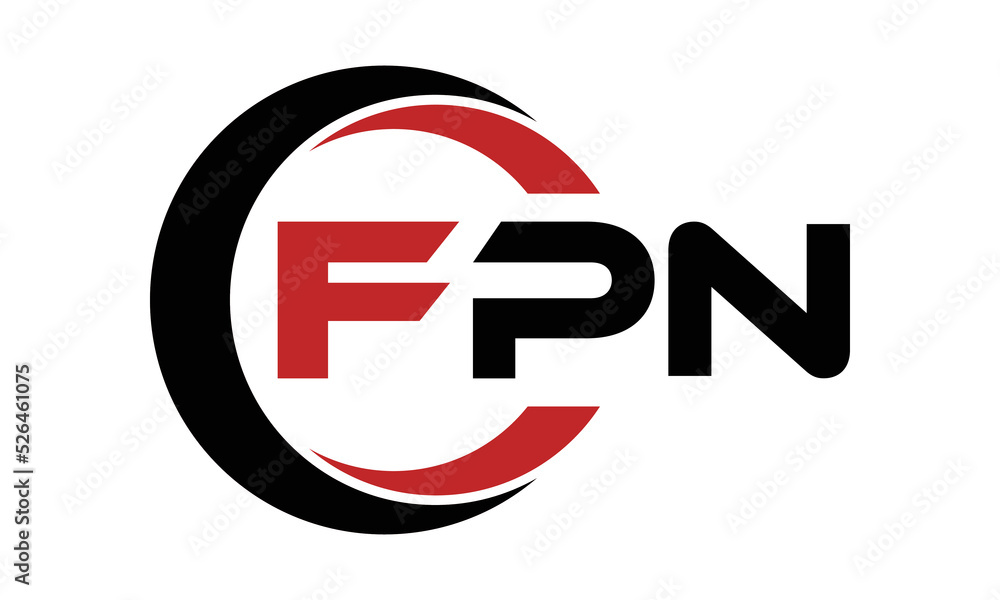 FPN three letter swoosh logo design vector template | monogram logo ...