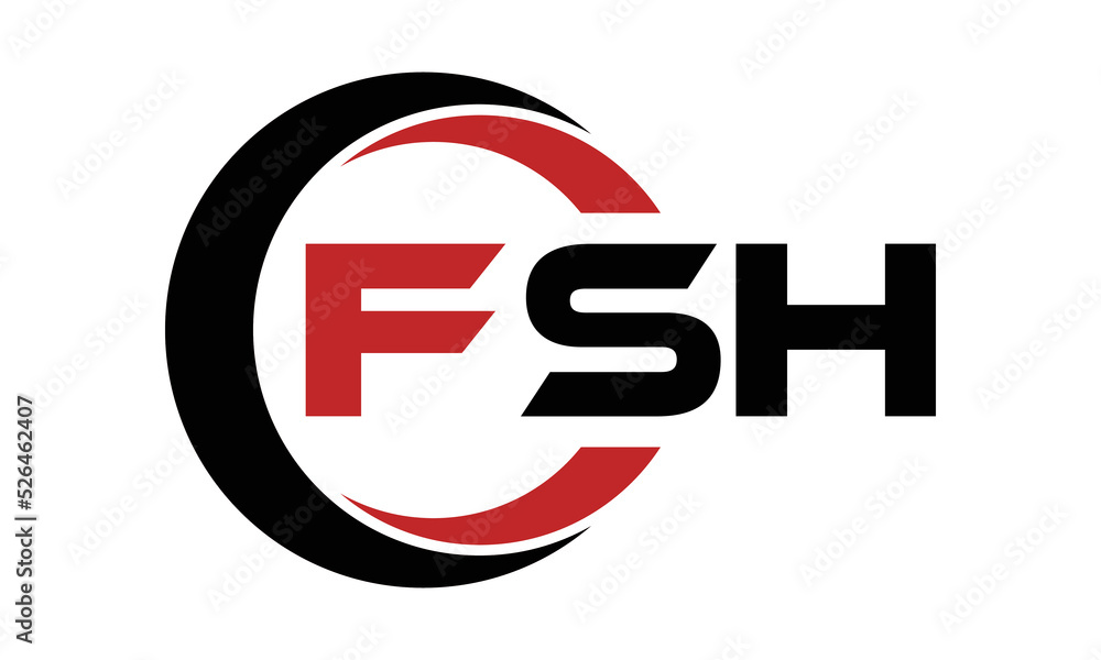 Vecteur Stock FSH three letter swoosh logo design vector template ...