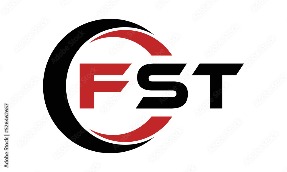 FST three letter swoosh logo design vector template | monogram logo ...