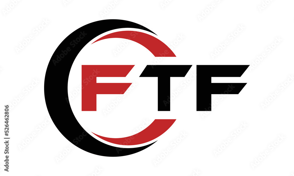 FTF three letter swoosh logo design vector template | monogram logo ...
