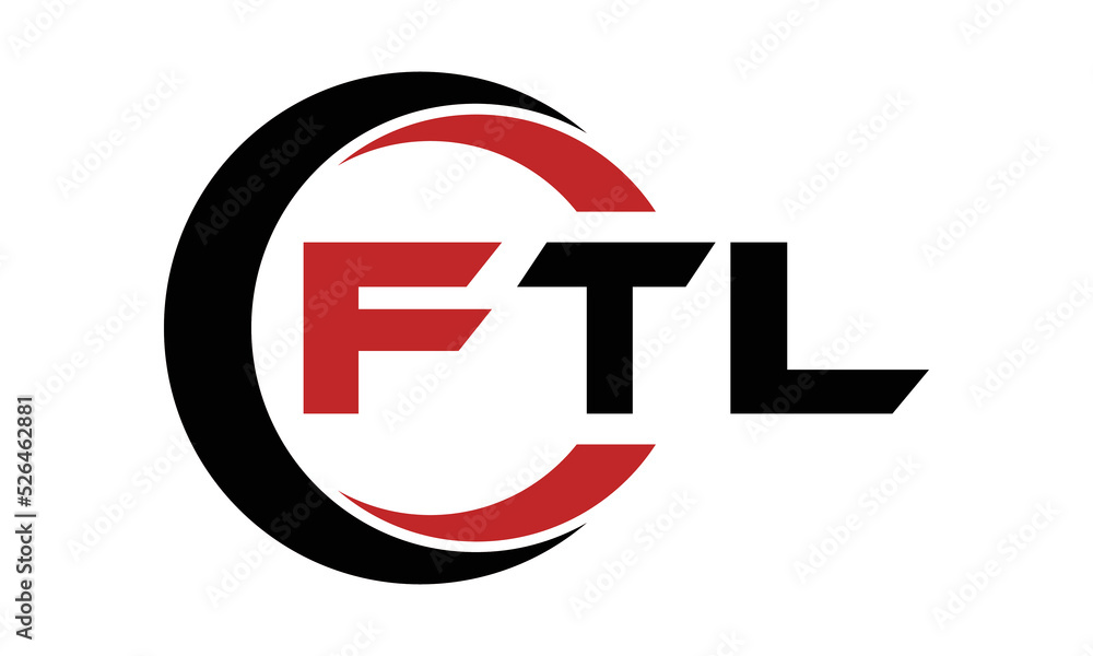 FTL three letter swoosh logo design vector template | monogram logo ...