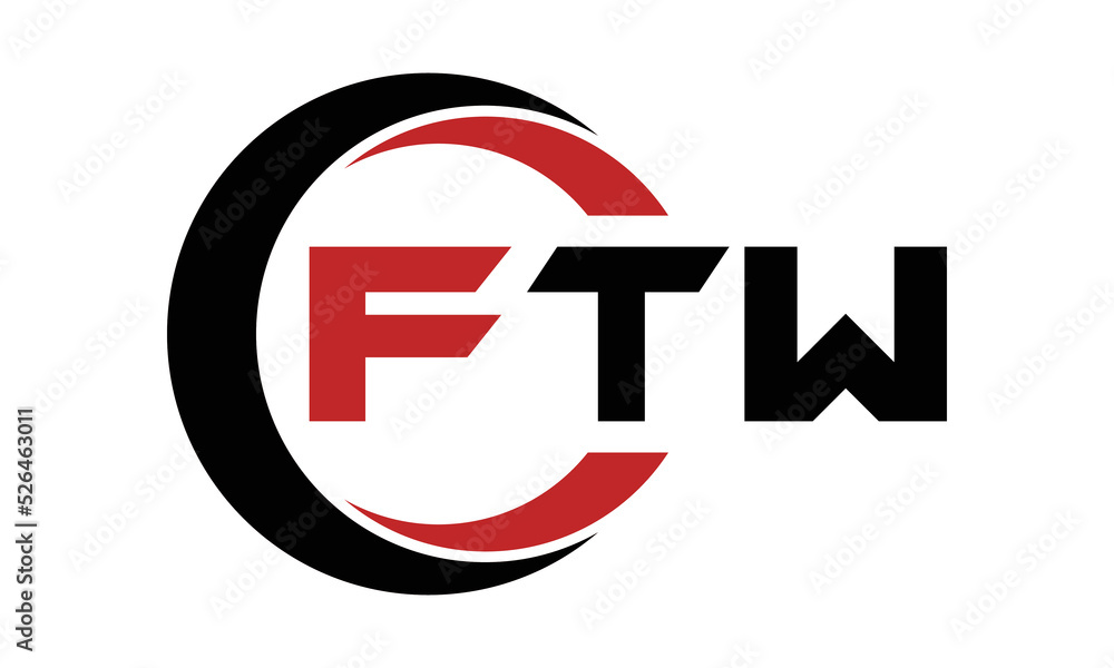FTW three letter swoosh logo design vector template | monogram logo ...