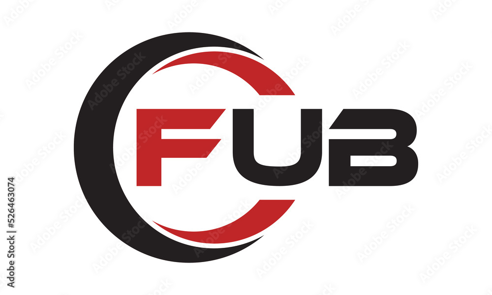 FUB three letter swoosh logo design vector template | monogram logo ...