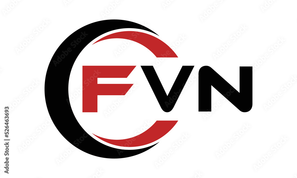 FVN three letter swoosh logo design vector template | monogram logo ...