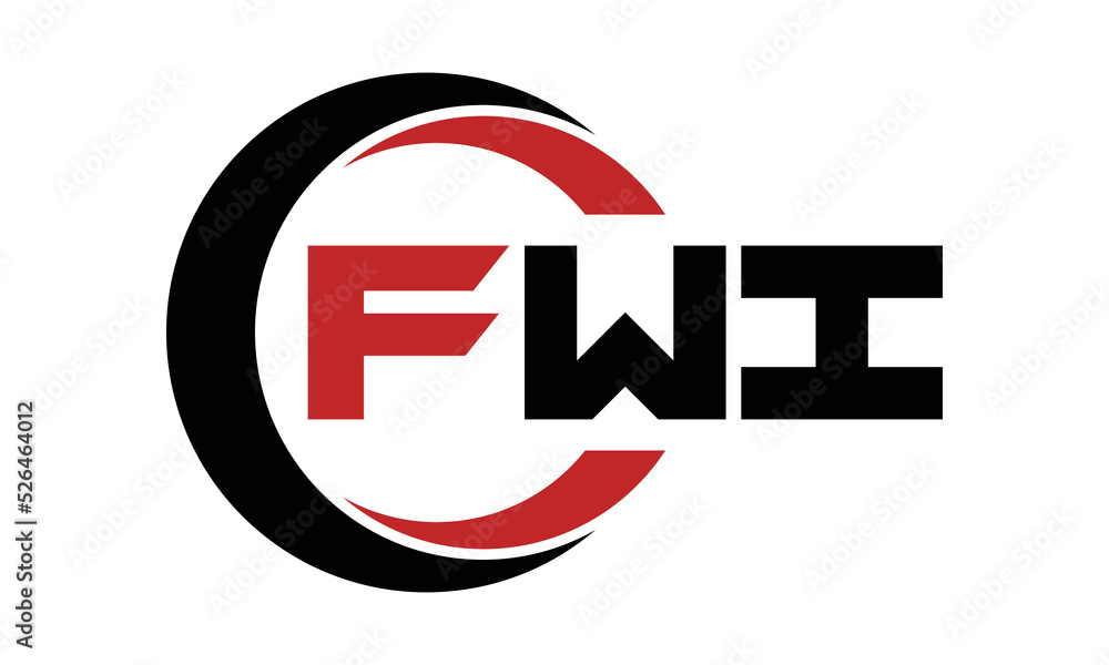 FWI three letter swoosh logo design vector template | monogram logo ...