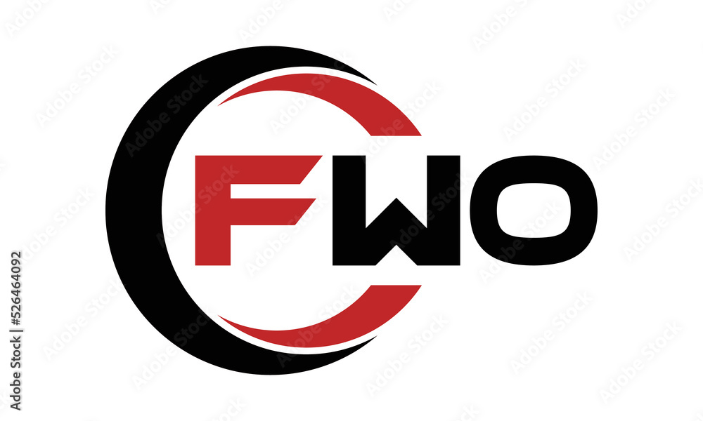 FWO three letter swoosh logo design vector template | monogram logo ...