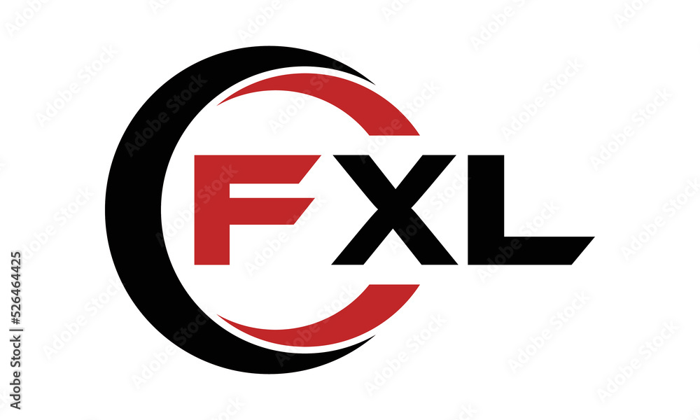 FXL three letter swoosh logo design vector template | monogram logo ...