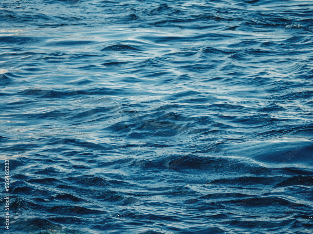 Dark blue water with waves. Ocean, sea or deep river surface. Liquid ...