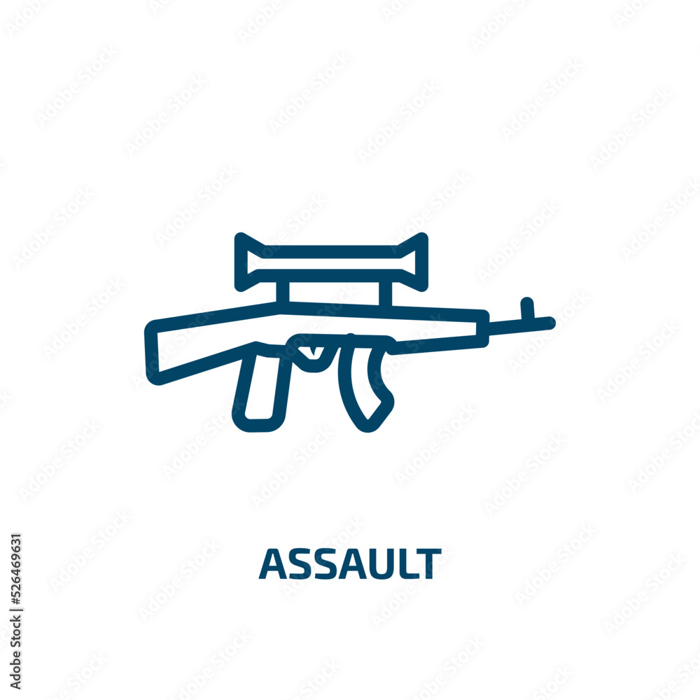 assault icon from army and war collection. Thin linear assault, danger ...